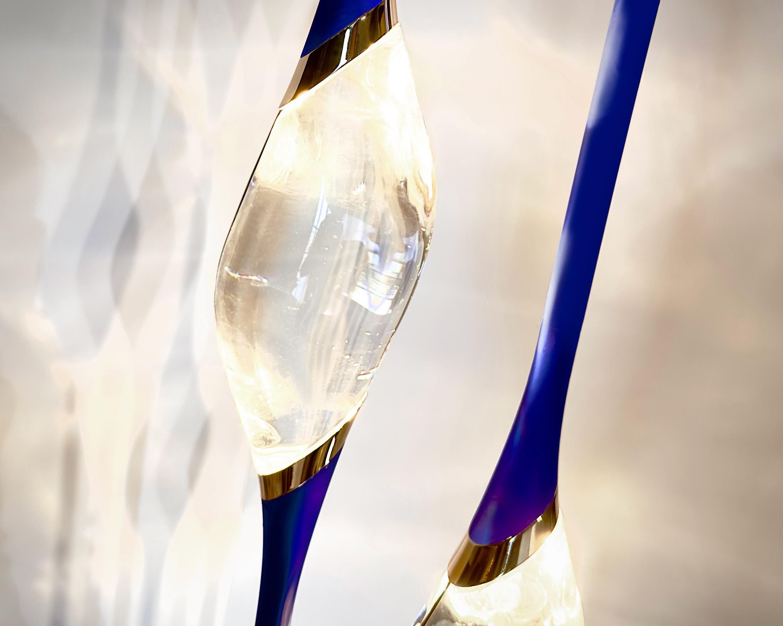"Il Pezzo 12 Floor Lamp" Champagne finish, Calacatta Marble, Crystals ...