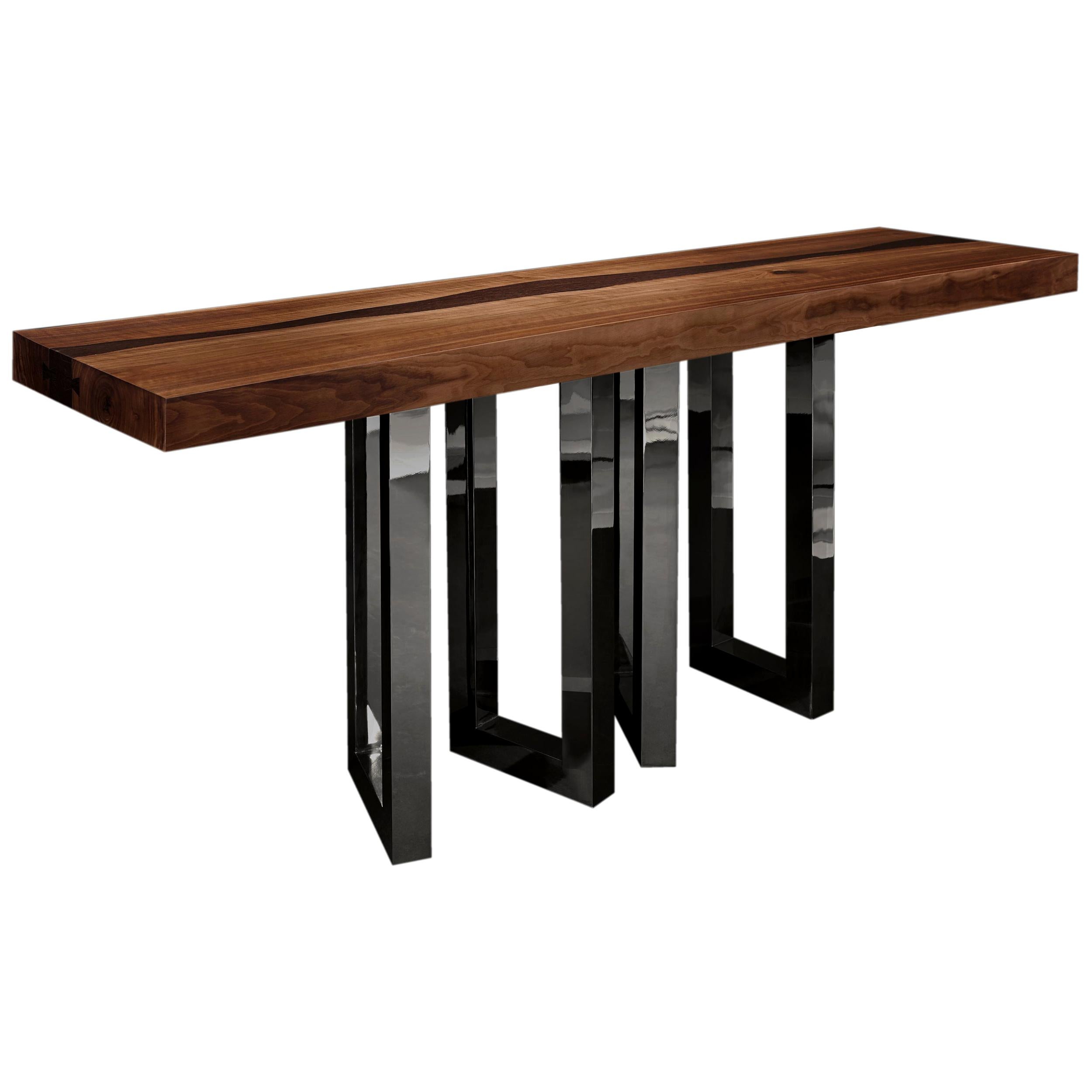 Victura Console Table Made in Italy of Palisades Solid Wood by ...