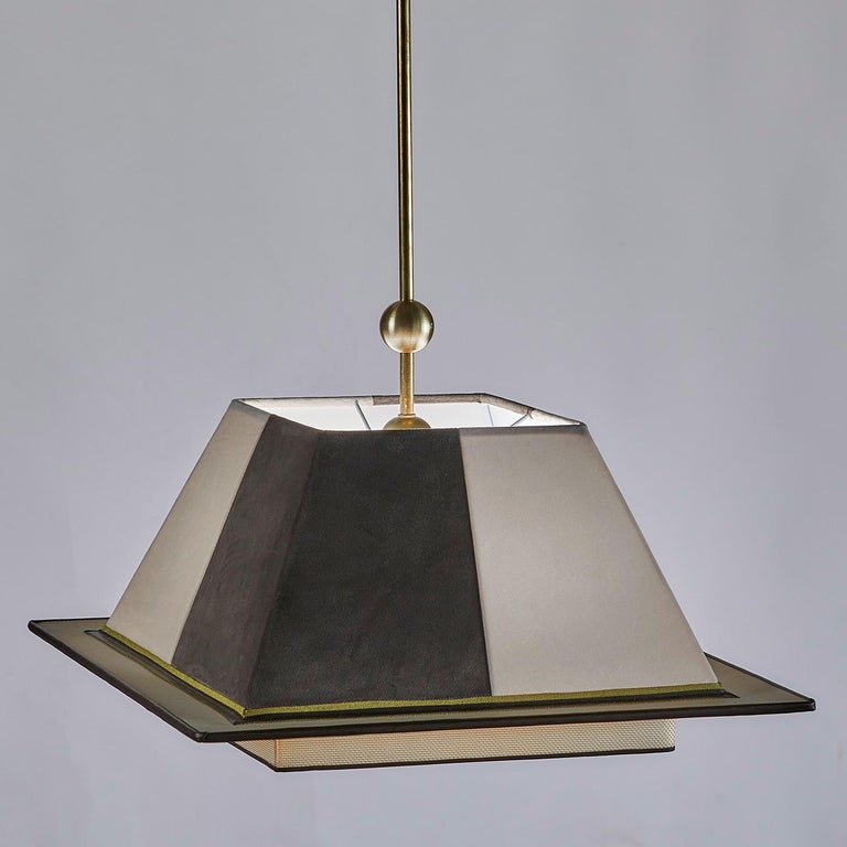 Il Tocco Slate Gray and Ivory Pendant Light For Sale at 1stDibs
