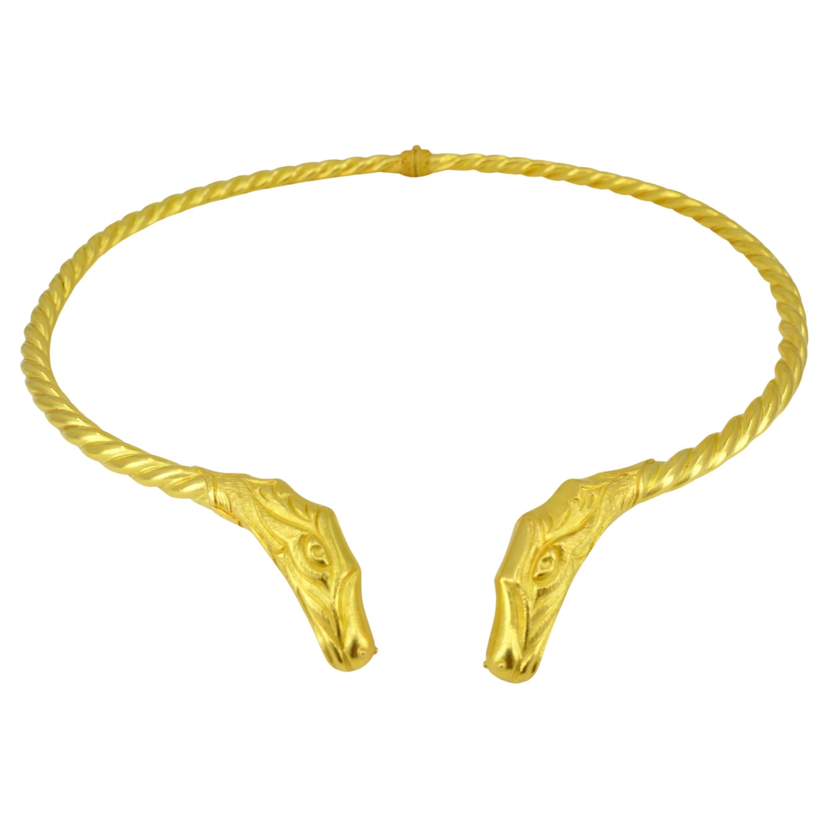 Italian Flexible Gold Choker Snake Necklace at 1stDibs | flexible gold ...