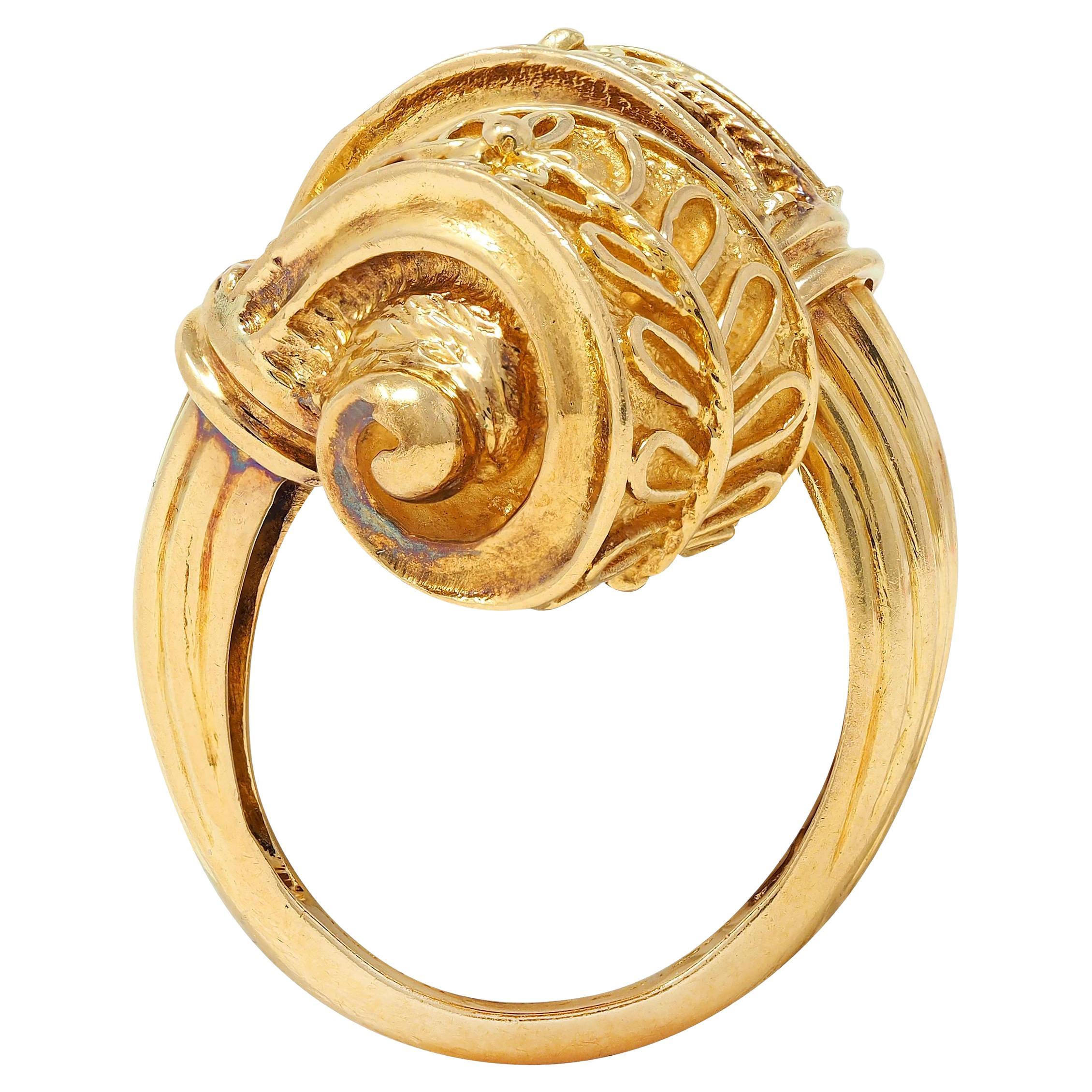 Ilias LaLaounis 1960's 18K Yellow Gold Vintage Hellenistic Column ...