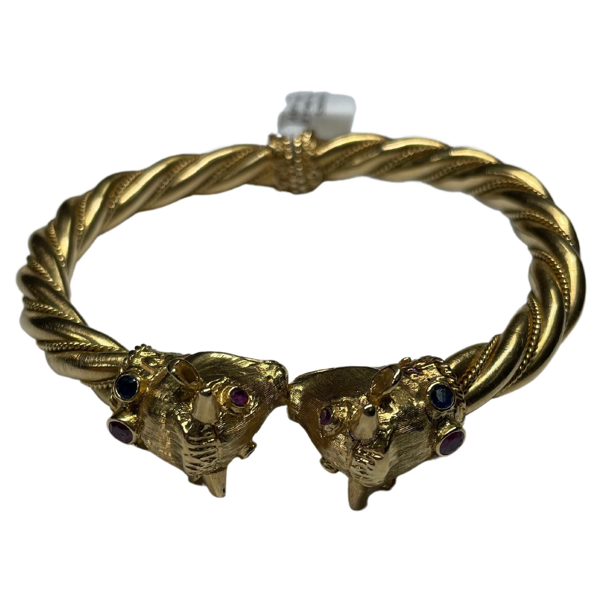 LALAOUNIS Greek Ruby Diamond Bracelet and Earrings Suite at 1stDibs