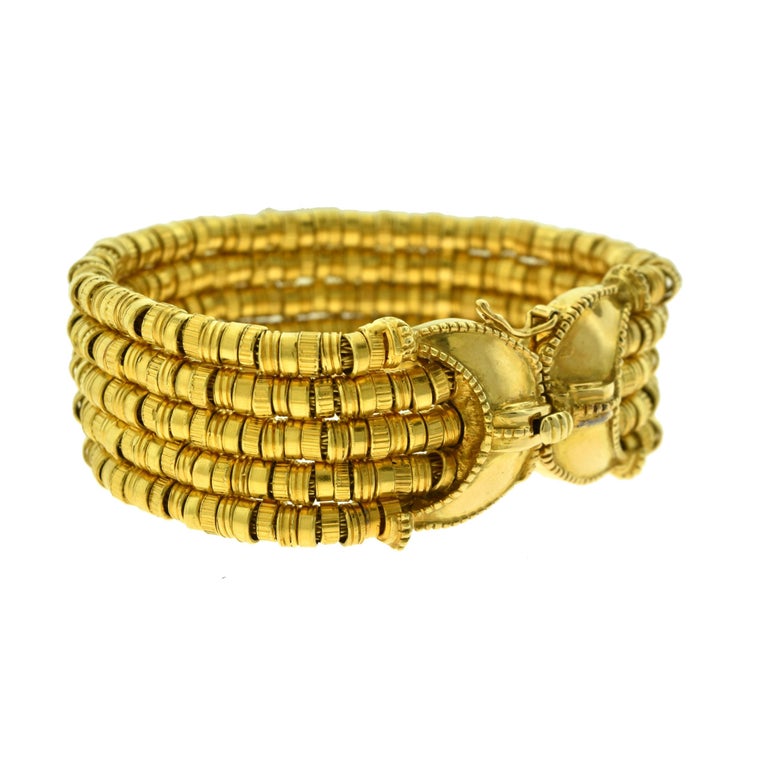 Ilias Lalaounis Helen of Troy Textured Flexible 18 Karat Yellow Gold ...