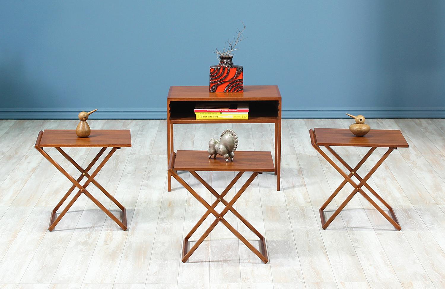 Illum Wikkelsø Table Set with Three Folding Side Table Trays at 1stDibs ...