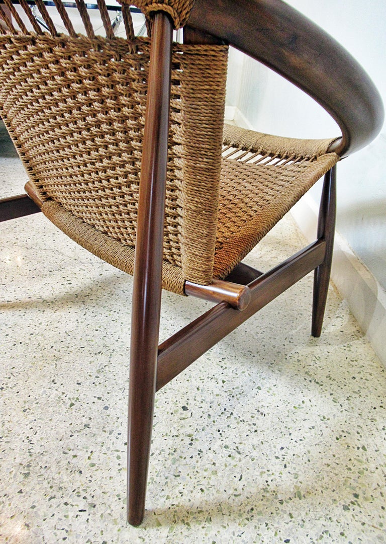 Illum Wikkelso Ringstol Teak and Woven Cord Ring Chair at 1stDibs