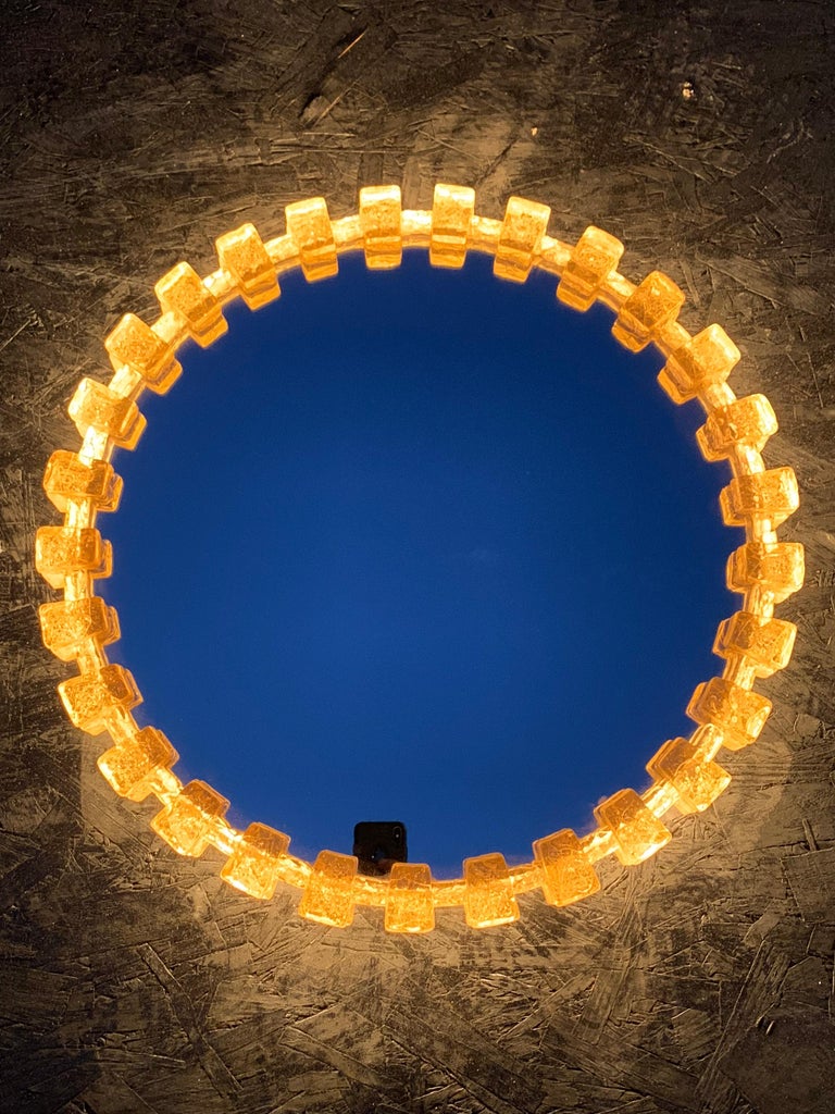 Illuminated Acrylic Resin Round Mirror at 1stDibs
