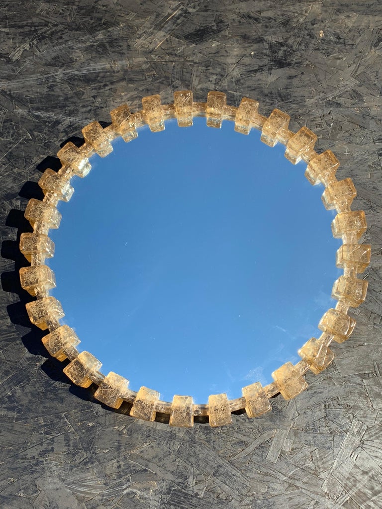 Illuminated Acrylic Resin Round Mirror at 1stDibs
