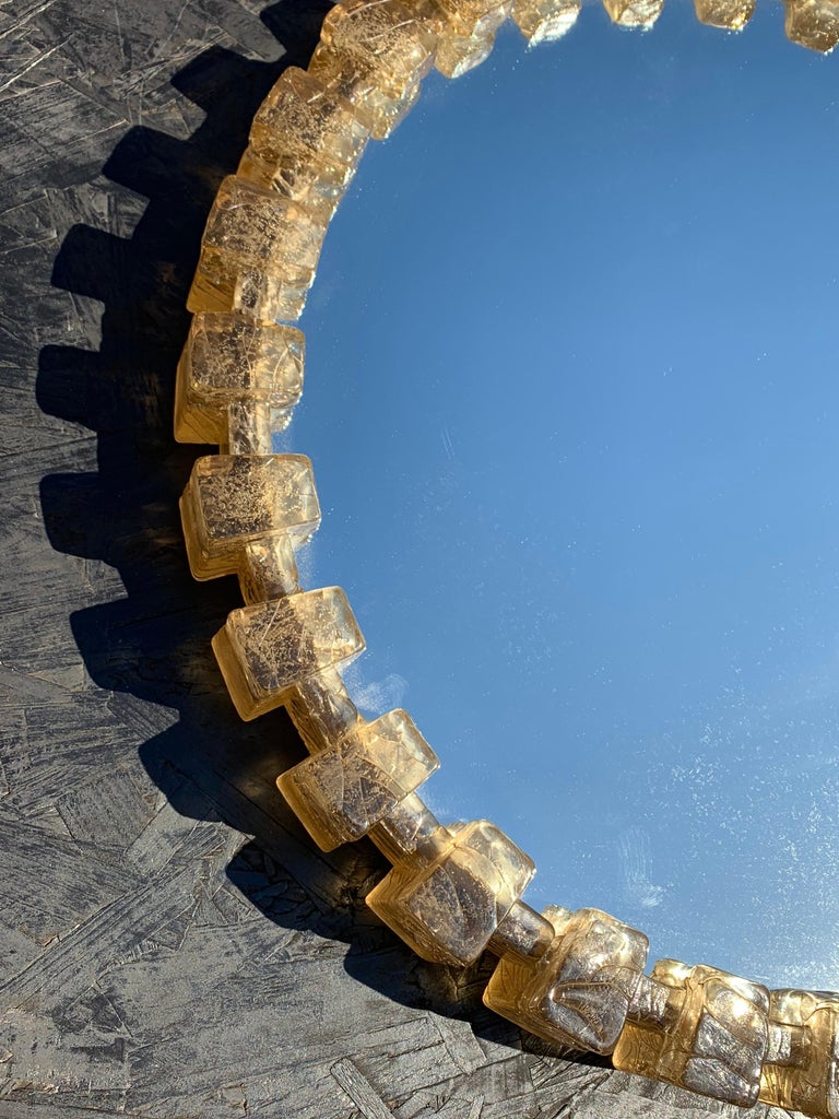 Illuminated Acrylic Resin Round Mirror at 1stDibs