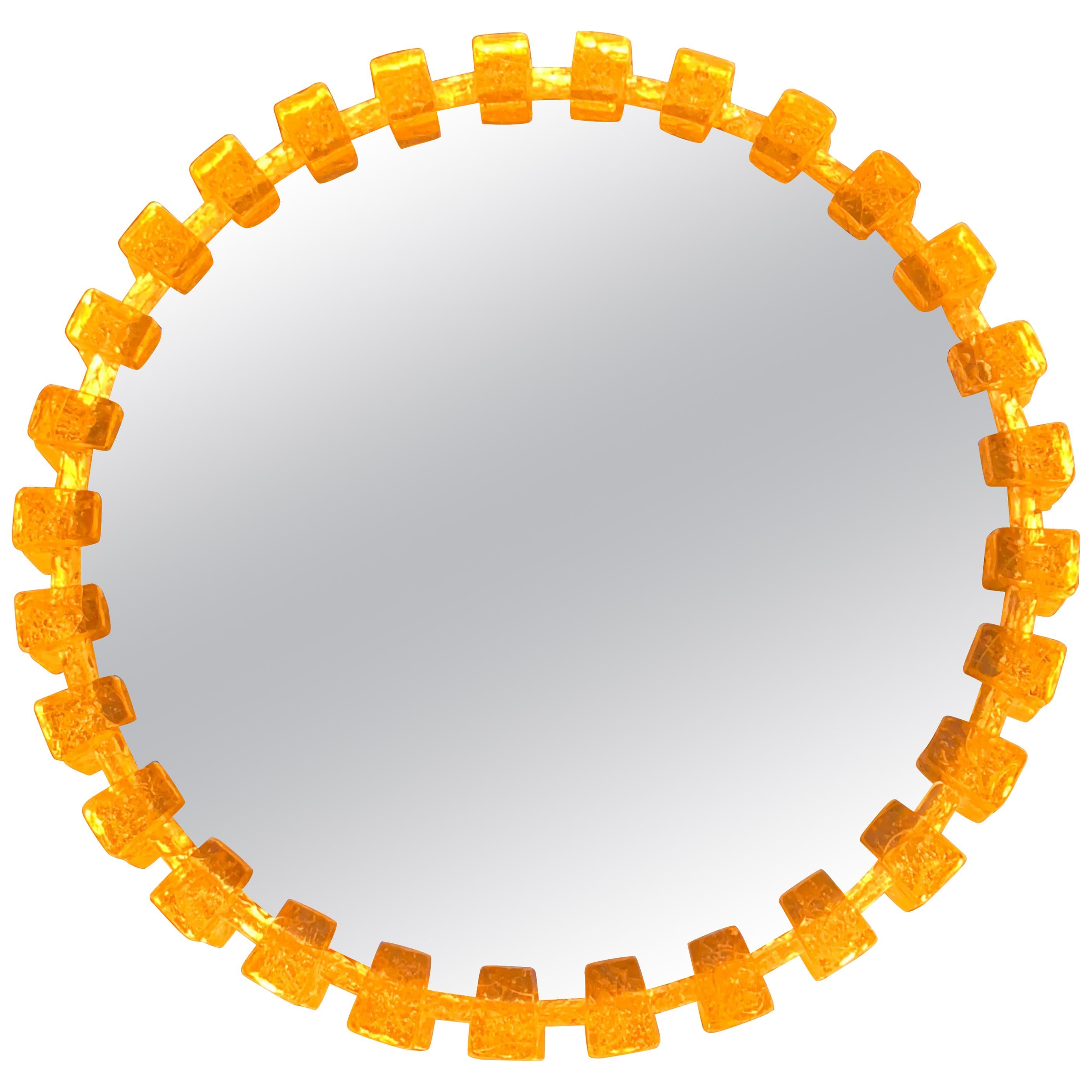 Illuminated Acrylic Resin Round Mirror at 1stDibs