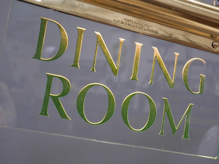 Illuminated Glass ''Internalite'' Dining Room Sign c1930 at 1stDibs