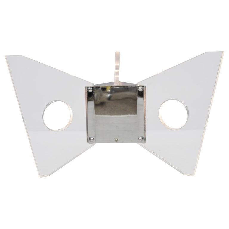 Illuminated Lucite and Chrome Lighted Butterfly Base Coffee Table For ...