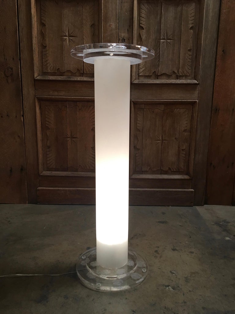 Illuminated Lucite Column at 1stDibs | illuminated columns
