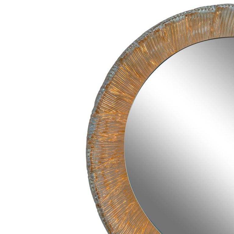Illuminated Round Acrylic Mirror For Sale at 1stDibs
