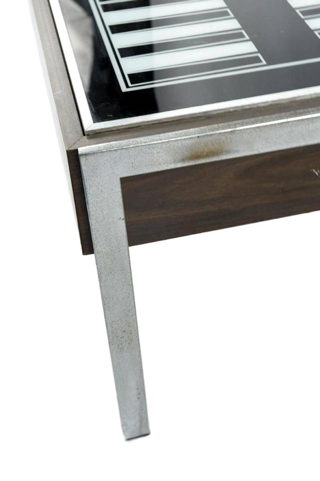 Illuminated Wood and Glass Backgammon Side Table at 1stDibs ...