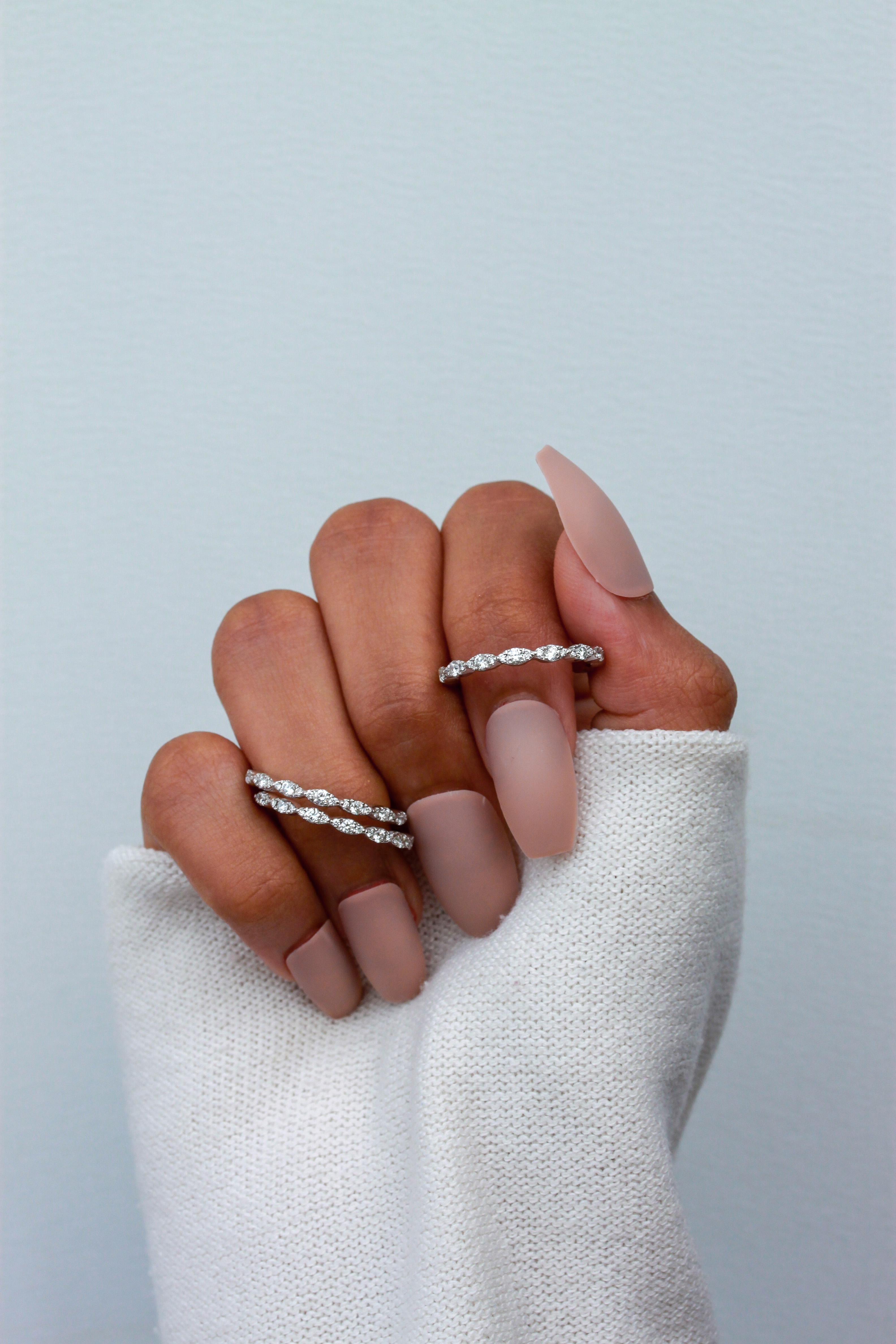 Illusion Marquise VS-VVS Diamond Stack Ring Set at 1stDibs