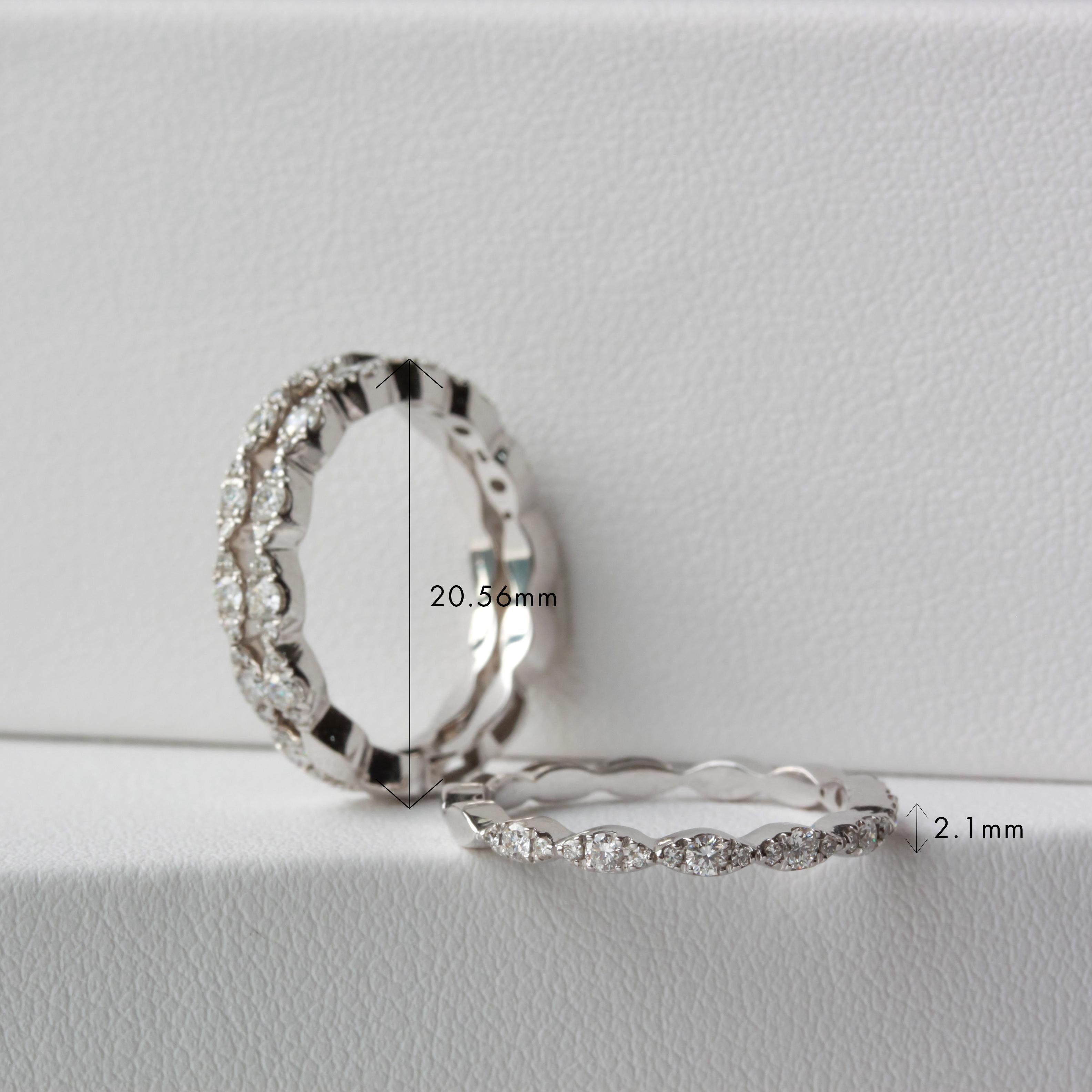 Illusion Marquise VS-VVS Diamond Stack Ring Set at 1stDibs