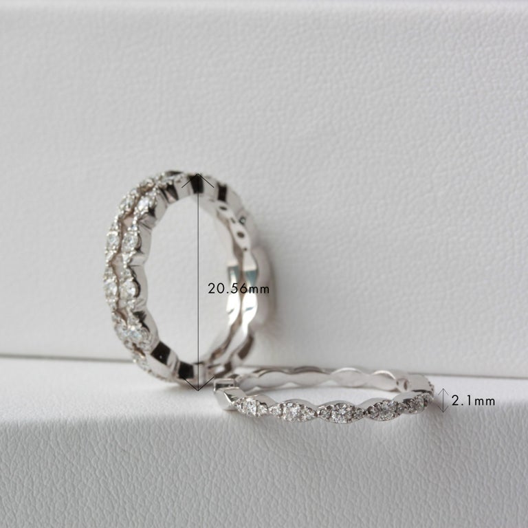 Illusion Marquise VS-VVS Diamond Stack Ring Set For Sale at 1stDibs