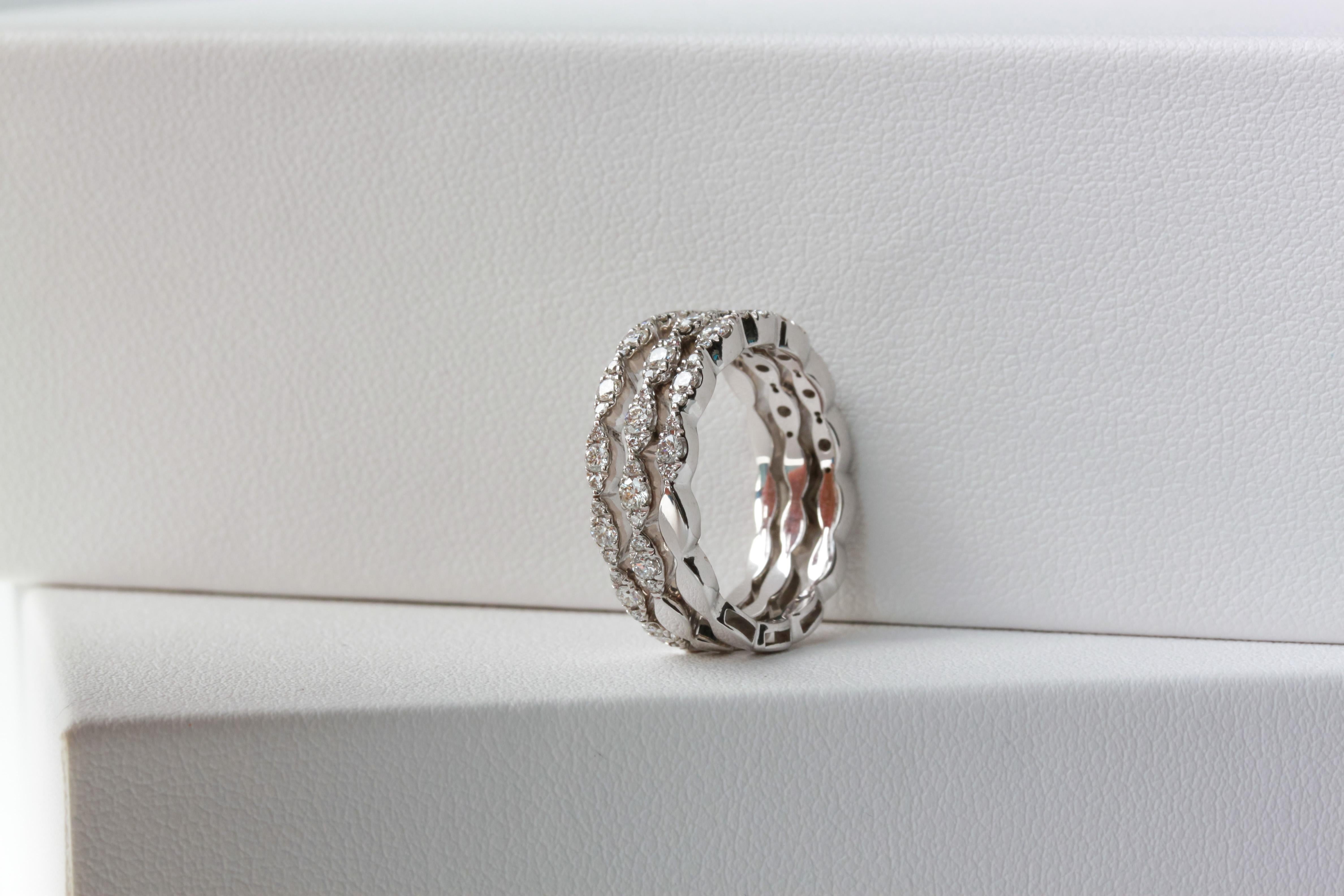 Illusion Marquise VS-VVS Diamond Stack Ring Set at 1stDibs