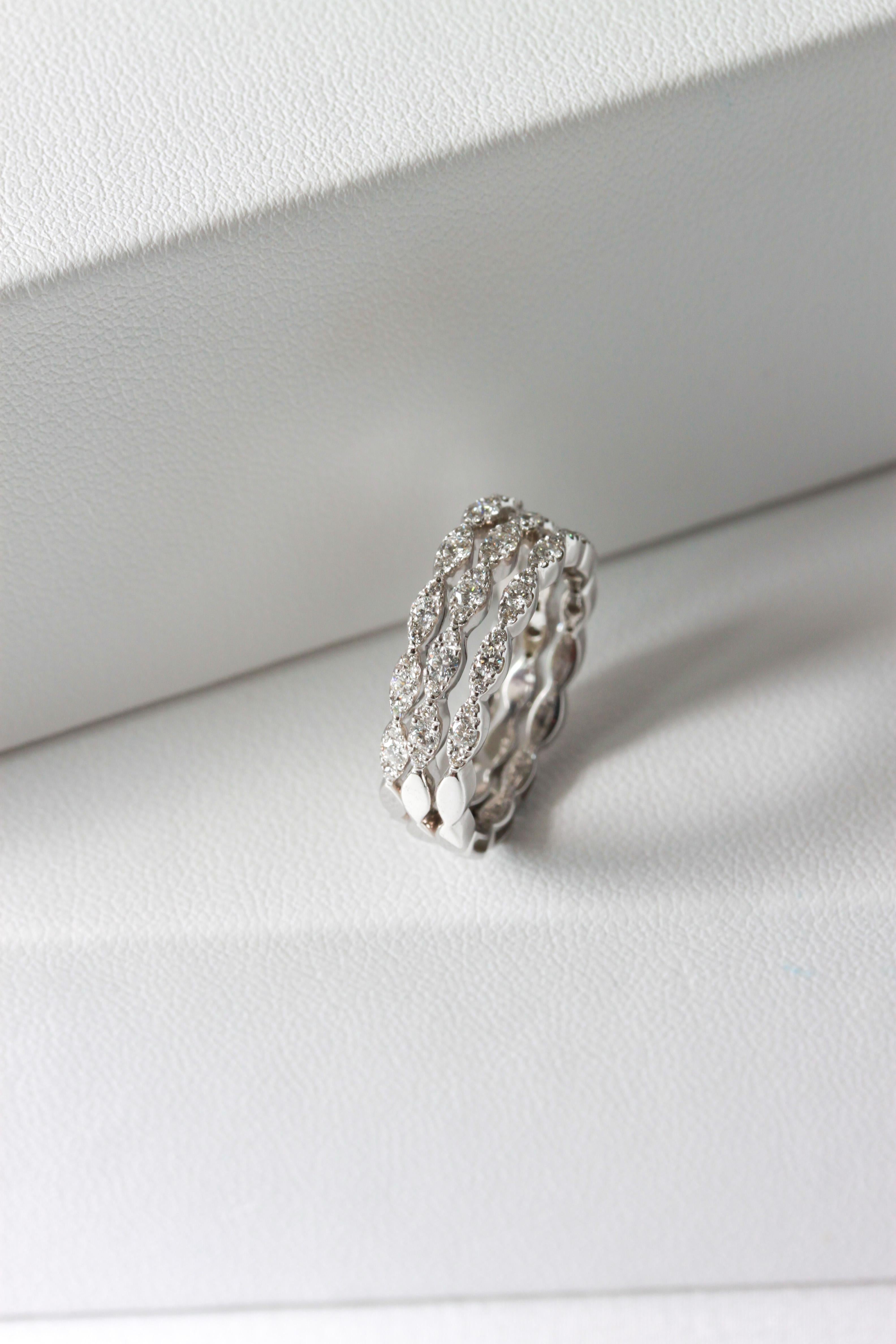 Illusion Marquise VS-VVS Diamond Stack Ring Set at 1stDibs