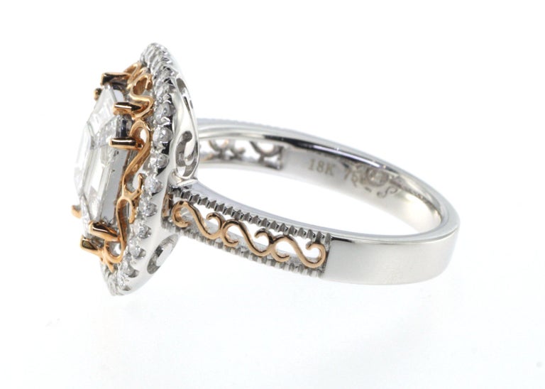 Illusion Setting Diamonds Ring in 18 Karat White and Rose Gold For Sale ...
