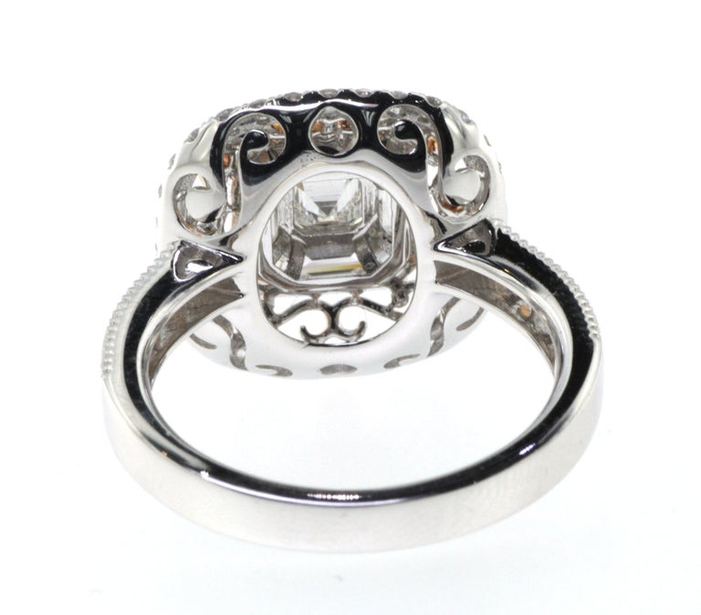 Illusion Setting Diamonds Ring in 18 Karat White and Rose Gold For Sale ...