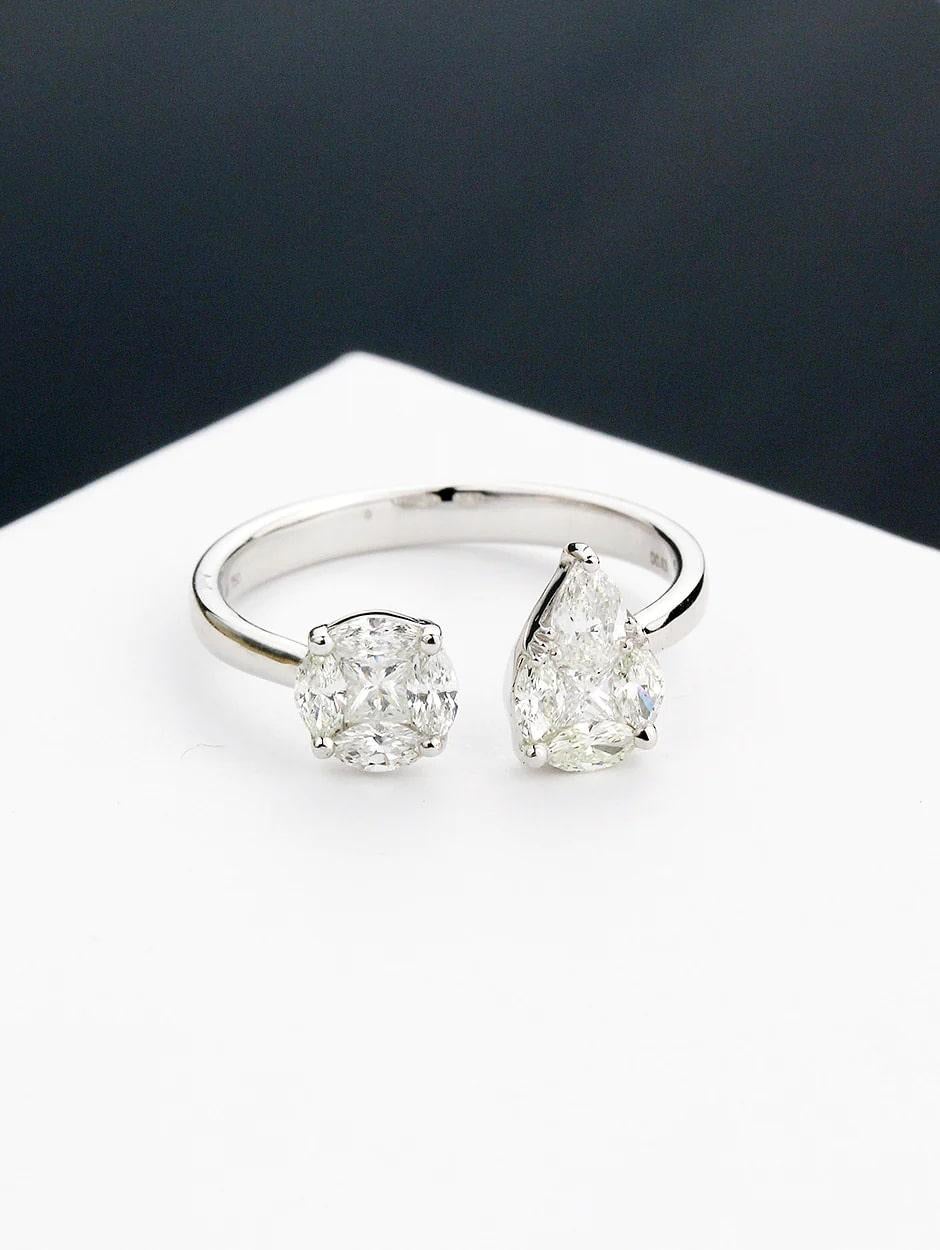 Customizable Illusional Round and Tear Drop Center Ring For Sale at 1stDibs