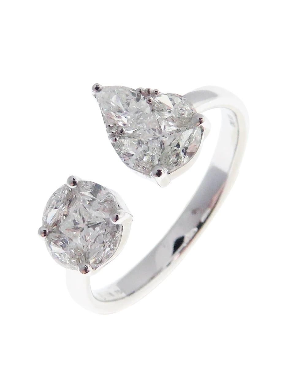 Customizable Illusional Round and Tear Drop Center Ring For Sale at 1stDibs