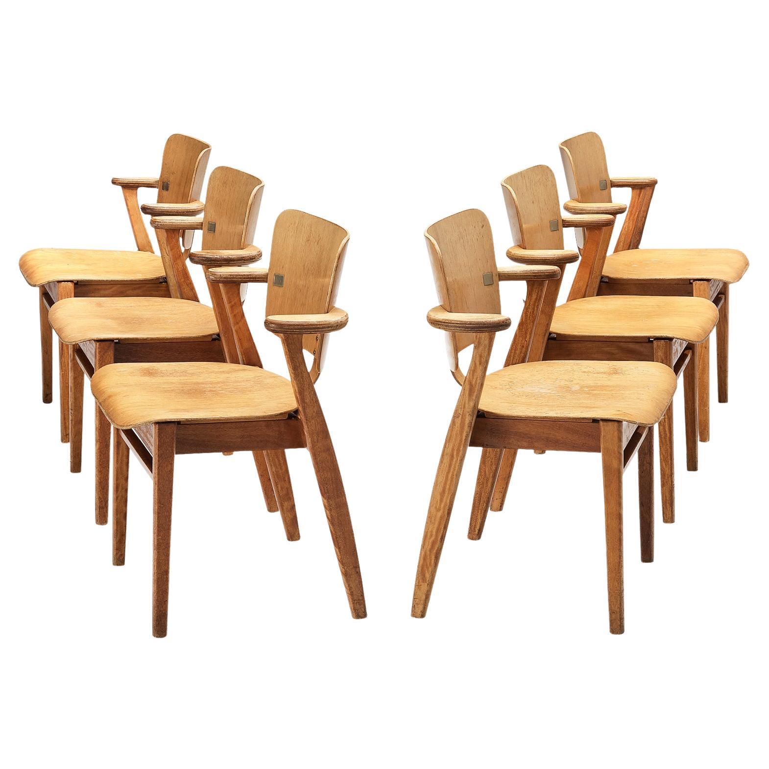 Ilmari Tapiovaara Pair of ‘Domus’ Dining Chairs in Mahogany For Sale at ...