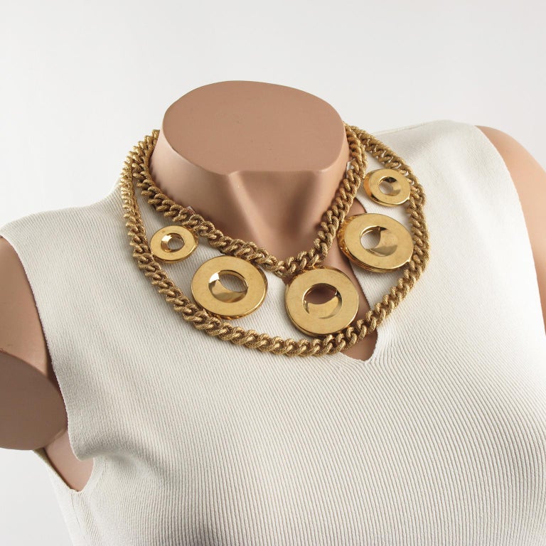 Imai Paris Oversized Gilt Metal Geometric Choker Necklace at 1stDibs ...