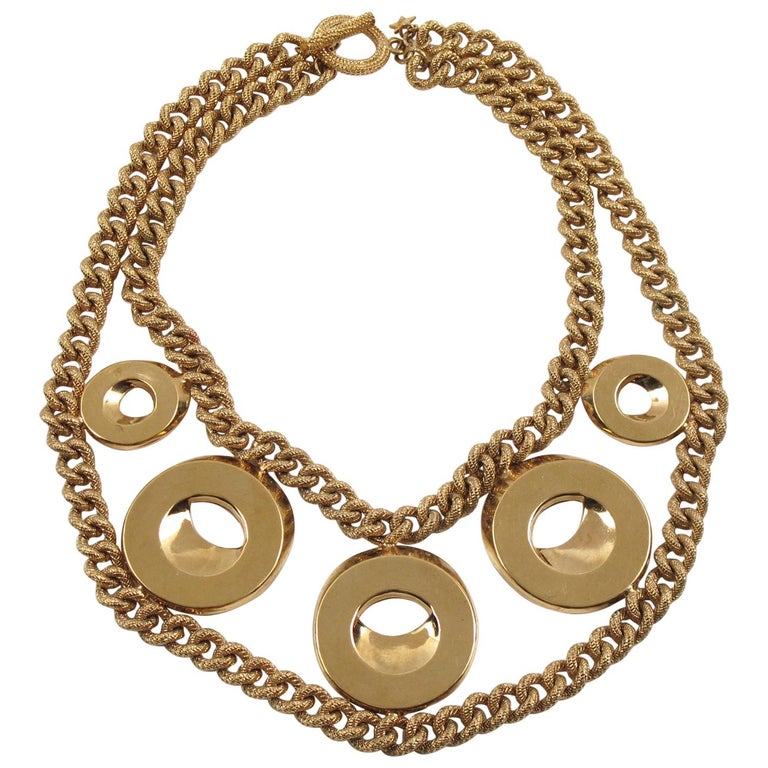 Imai Paris Oversized Gilt Metal Geometric Choker Necklace at 1stDibs ...
