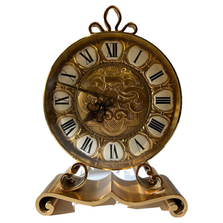Imhof Table Clock Swiss Made, 1950 For Sale at 1stDibs