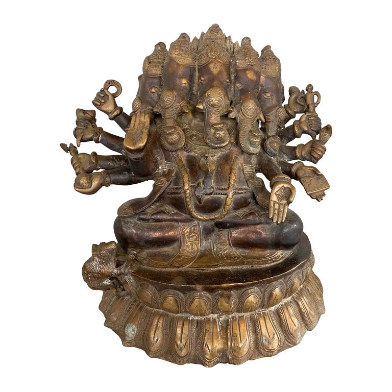 Immense Bronze Extra Large Ganesha Ganesh Carved Sculpture Statue Art ...