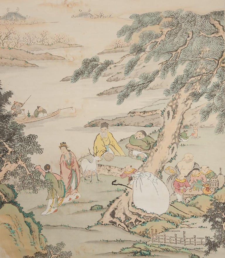 Immortals Nihonga Scene Meiji/Taisho Period Scroll Japan Artist Meiji ...