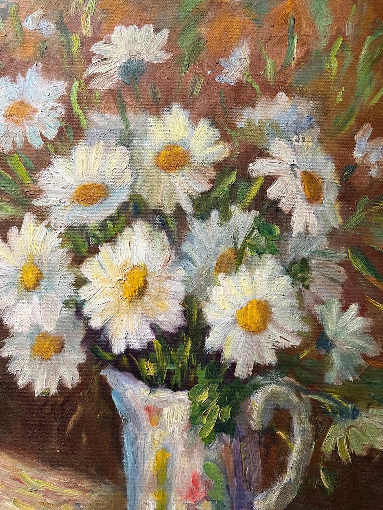 Impasto Impressionistic Painting of Daisies on the Style of Van Gogh ...