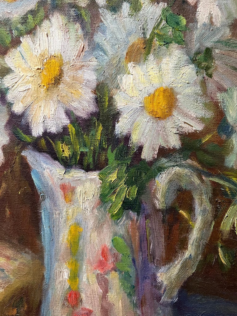 Impasto Impressionistic Painting of Daisies on the Style of Van Gogh ...