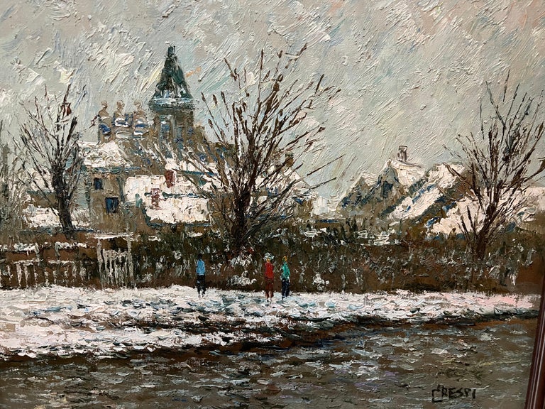 Impasto Winter Scene Oil on Canvas by American Artist David Crespi For ...