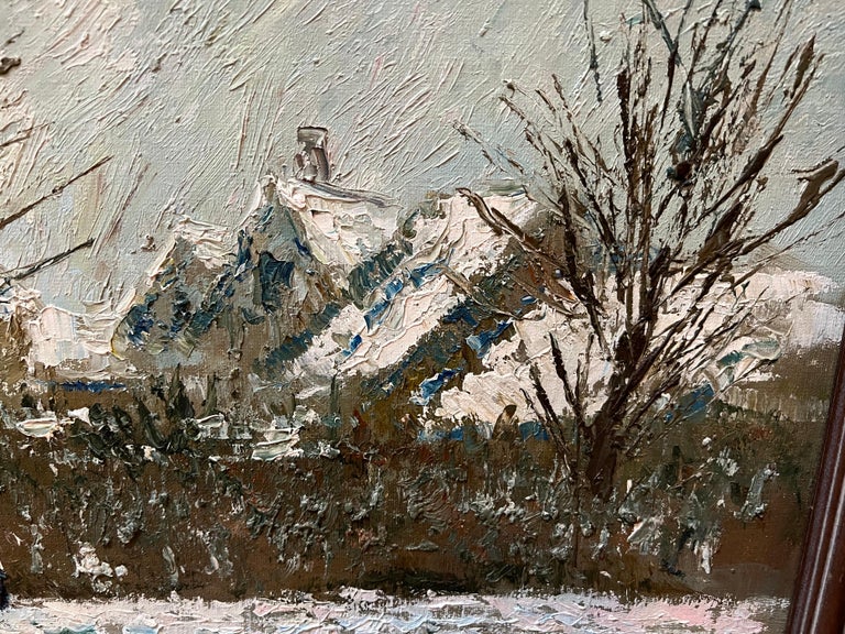 Impasto Winter Scene Oil on Canvas by American Artist David Crespi For ...