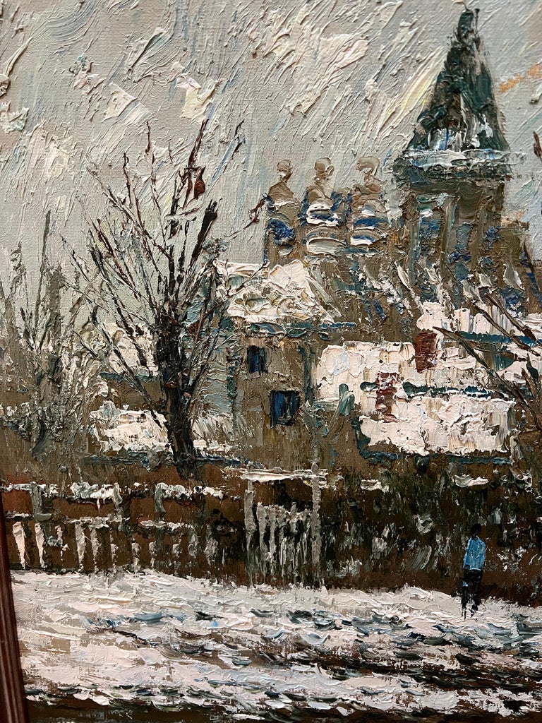 Impasto Winter Scene Oil on Canvas by American Artist David Crespi For ...