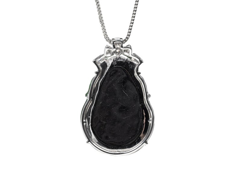 Imperial Green Jadeite Jade Gold Coin and Diamond Pendant, Certified ...