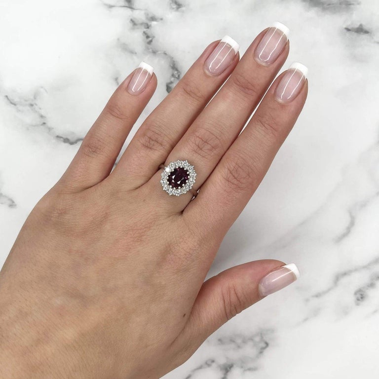 Customizable 14ct White Gold Ruby and Diamond Ring For Sale at 1stDibs