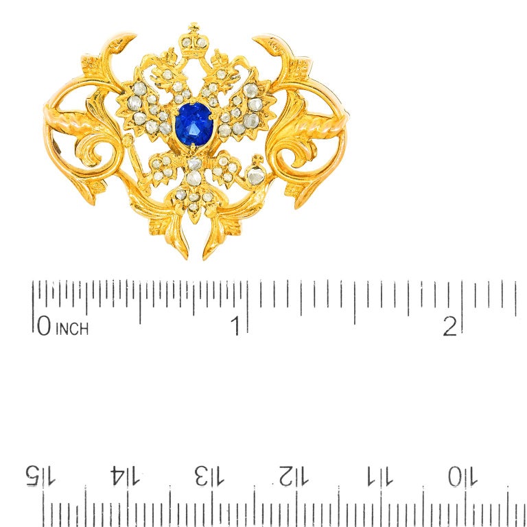 Imperial Romanov Crest Brooch For Sale at 1stDibs