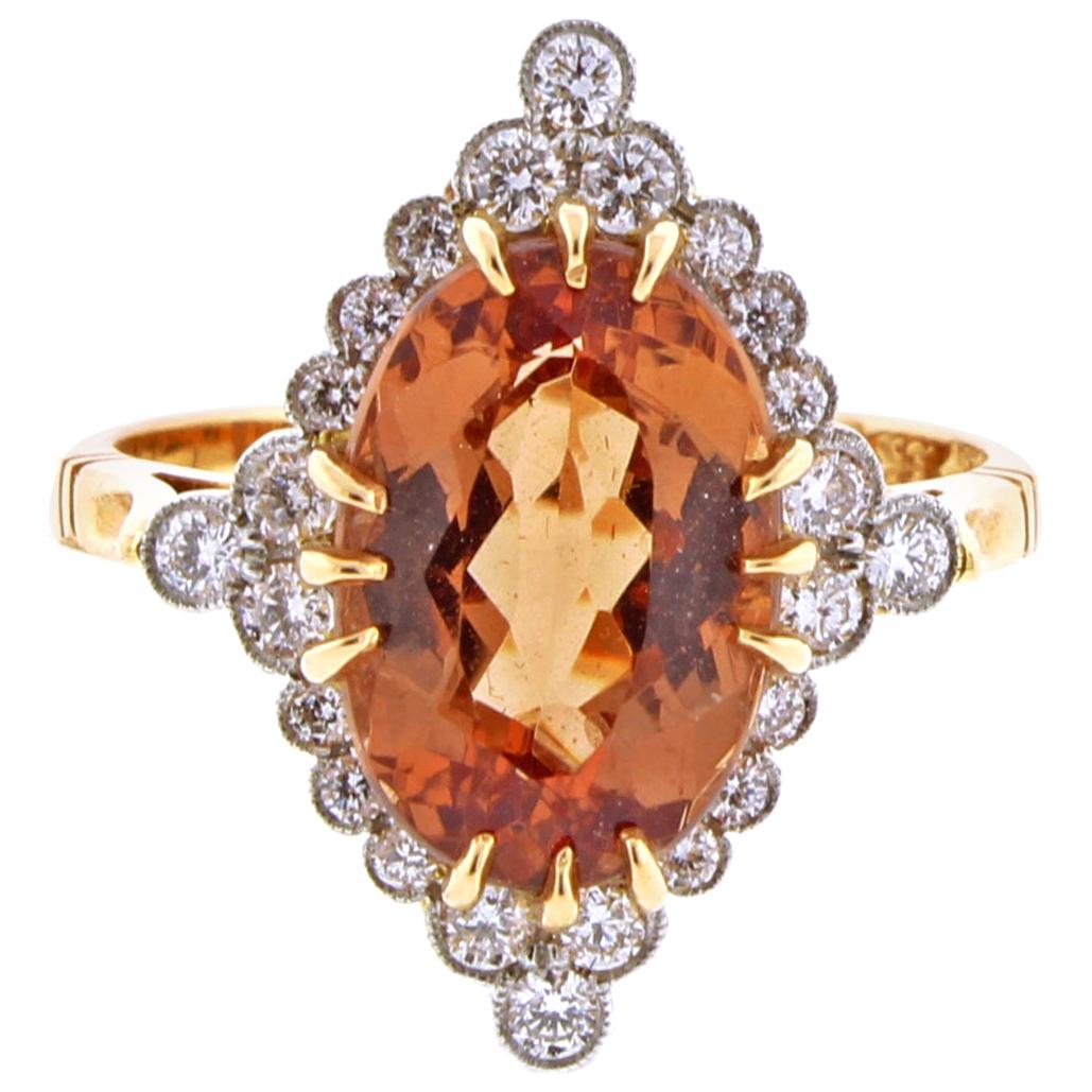 Imperial topaz and Diamond Ring by Pampillonia at 1stDibs