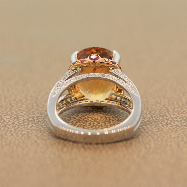 Imperial Topaz Ruby Diamond Platinum Gold Ring For Sale at 1stDibs ...