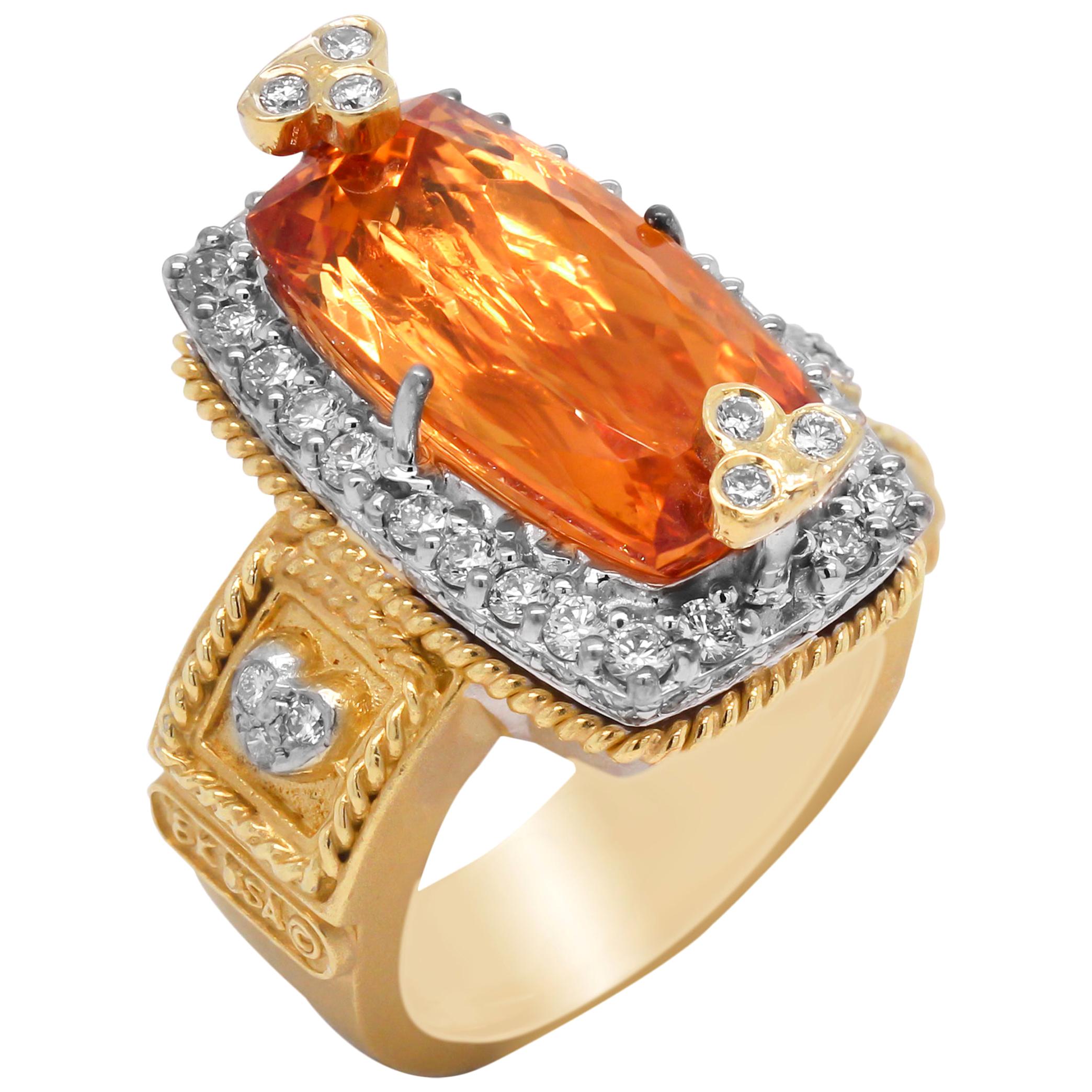 TEMPLE ST. CLAIR Imperial Topaz Diamond Yellow Gold Ring at 1stDibs ...