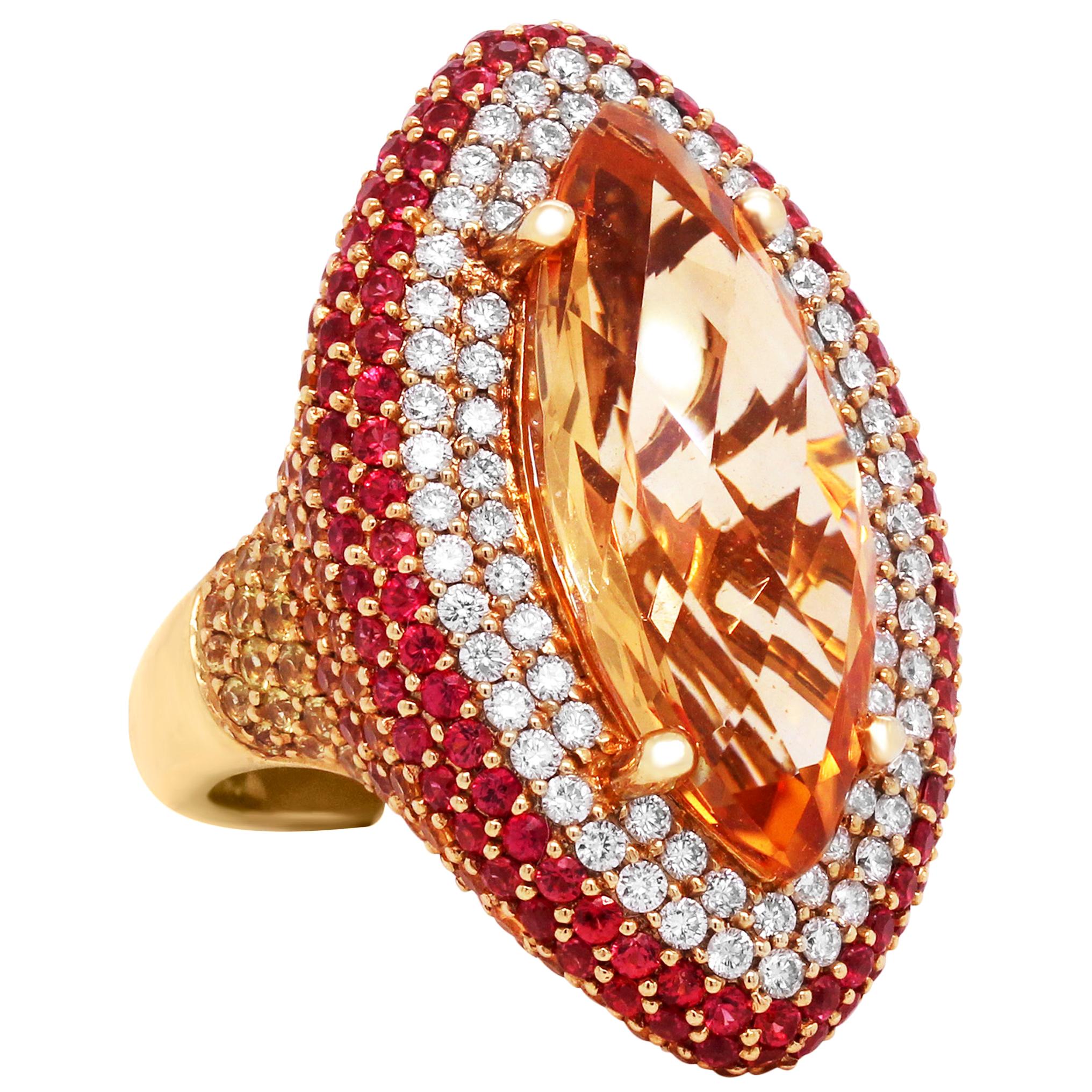 Orange Topaz Ring Orange Topaz Rings For Women Engagement Ring