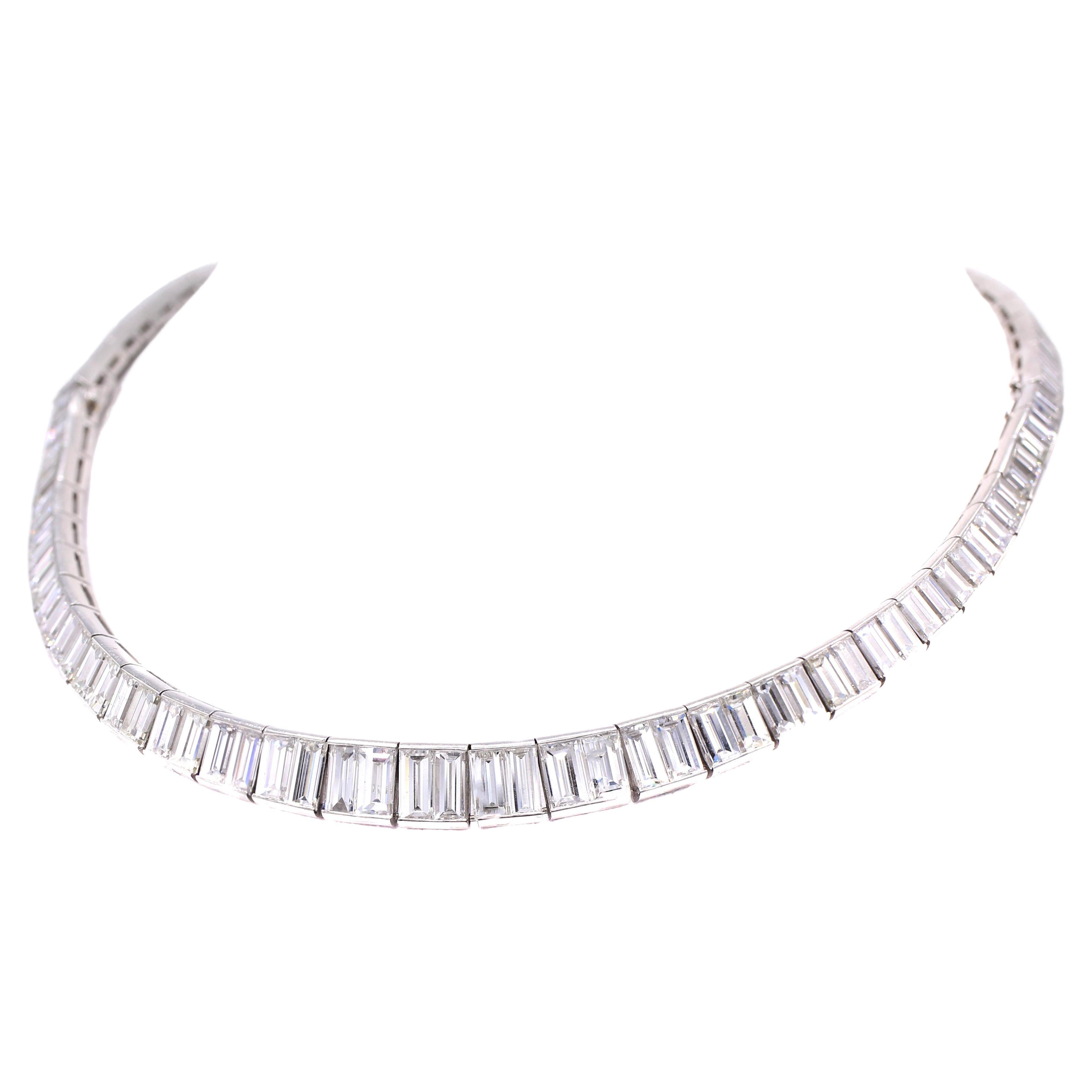 Platinum Diamond Bracelet 45 Carat For Sale at 1stDibs