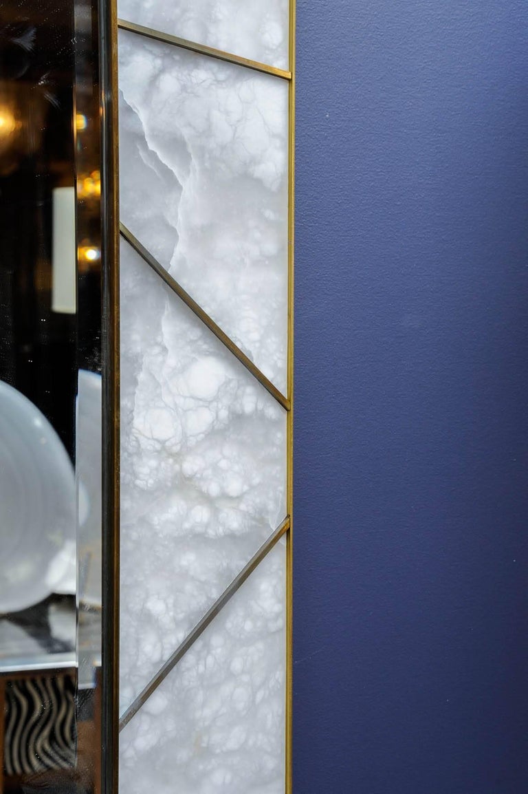 Alabaster Framed Mirror For Sale at 1stDibs