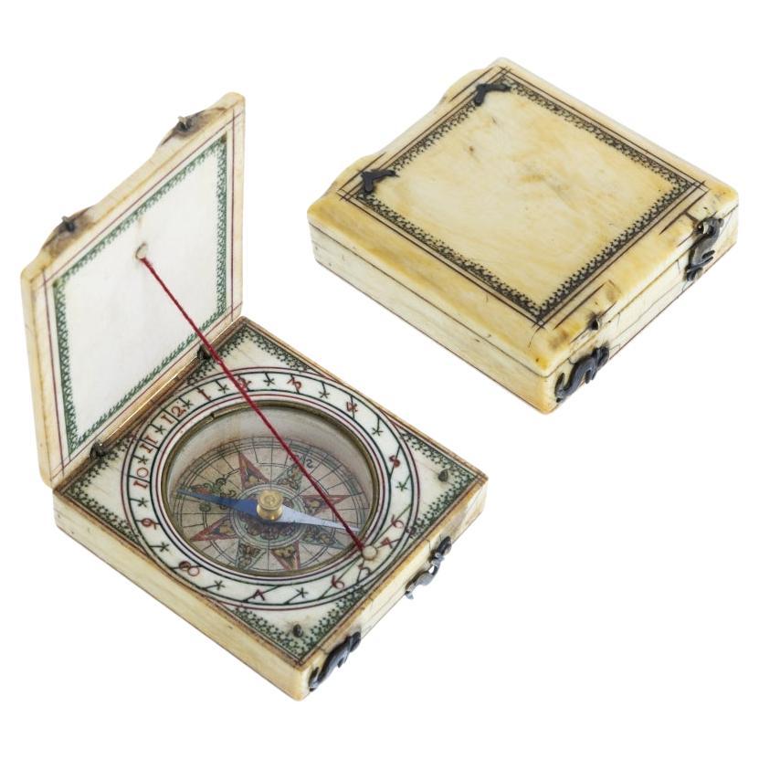 Small Danish 18th Century Pocket Compass with Hot-Air Balloon ...