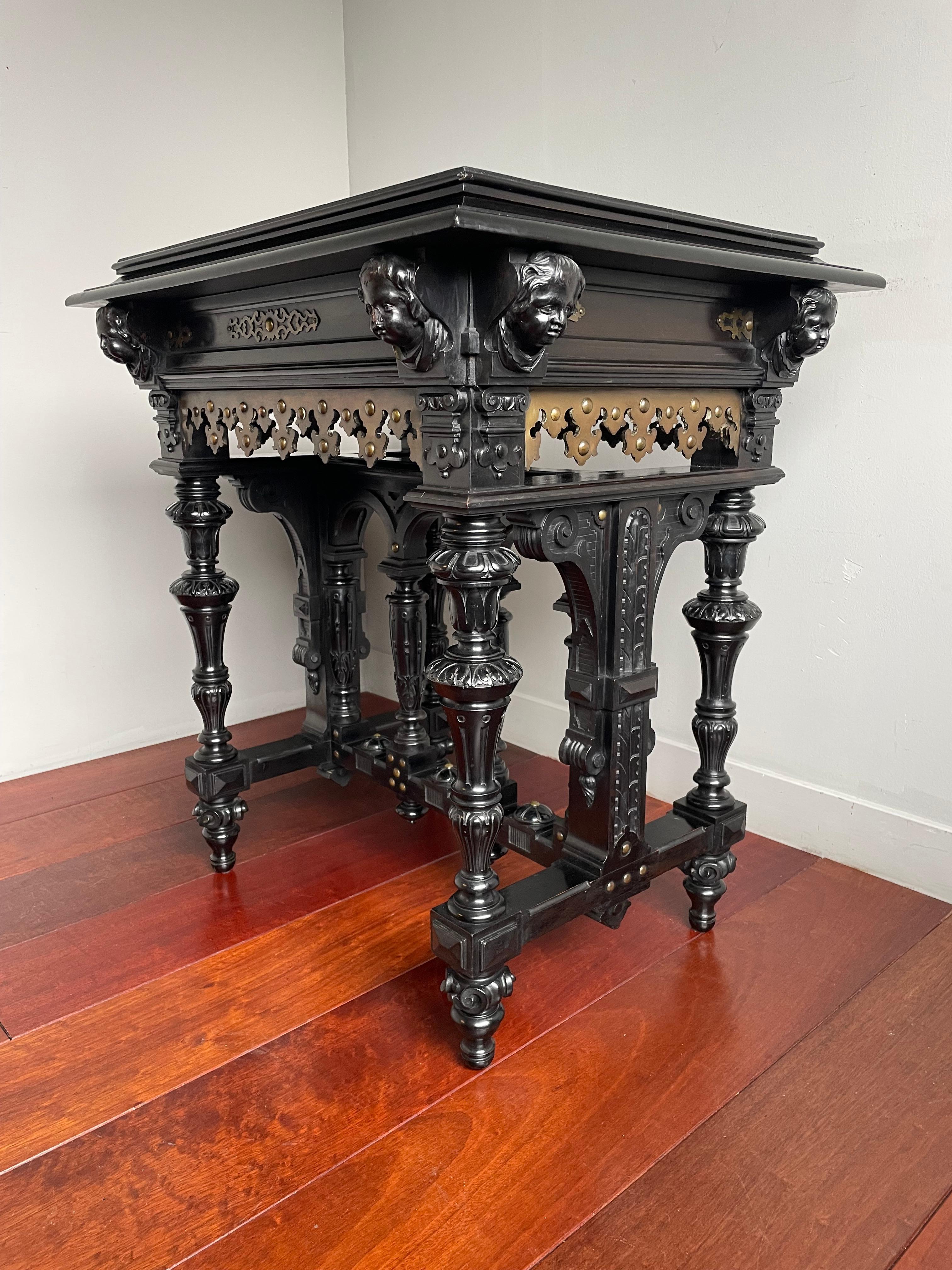 Important Antique American Herter Brothers End or Center Table Marked w ...