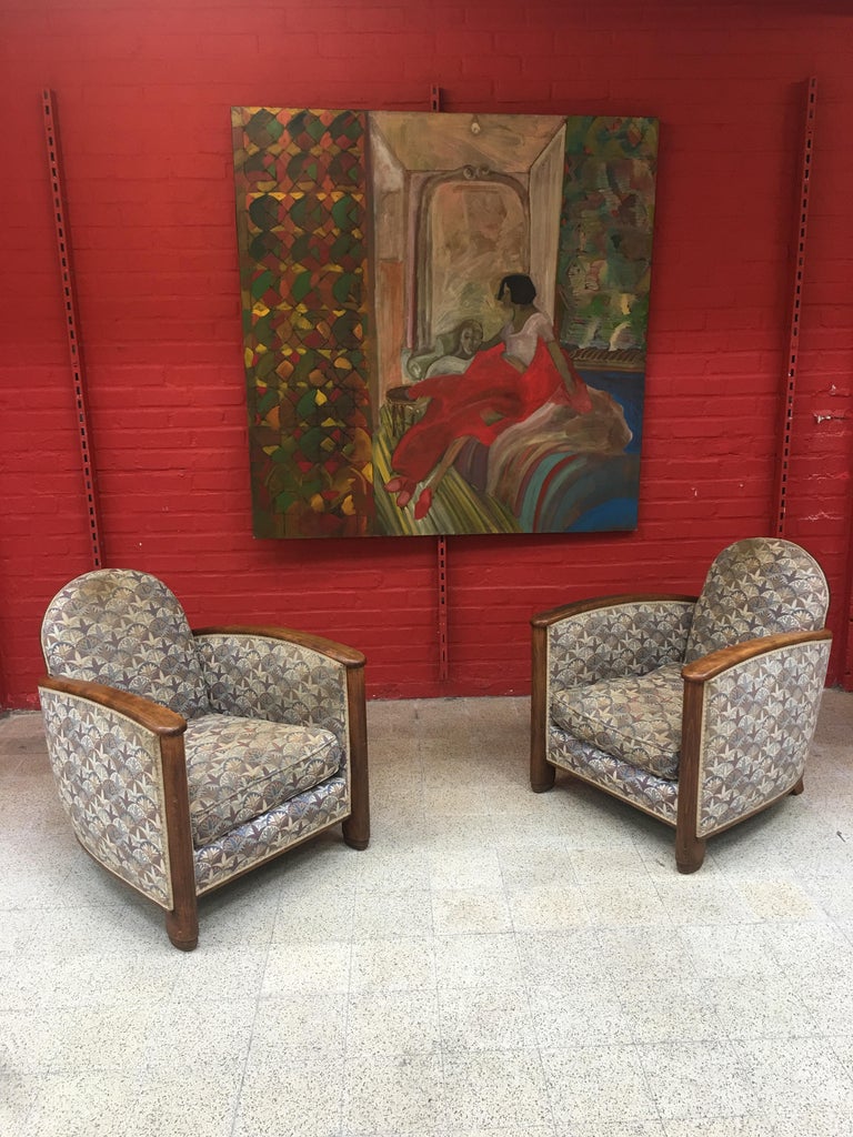 Important Art Deco Lounge Consisting of Four Armchairs and a Sofa ...